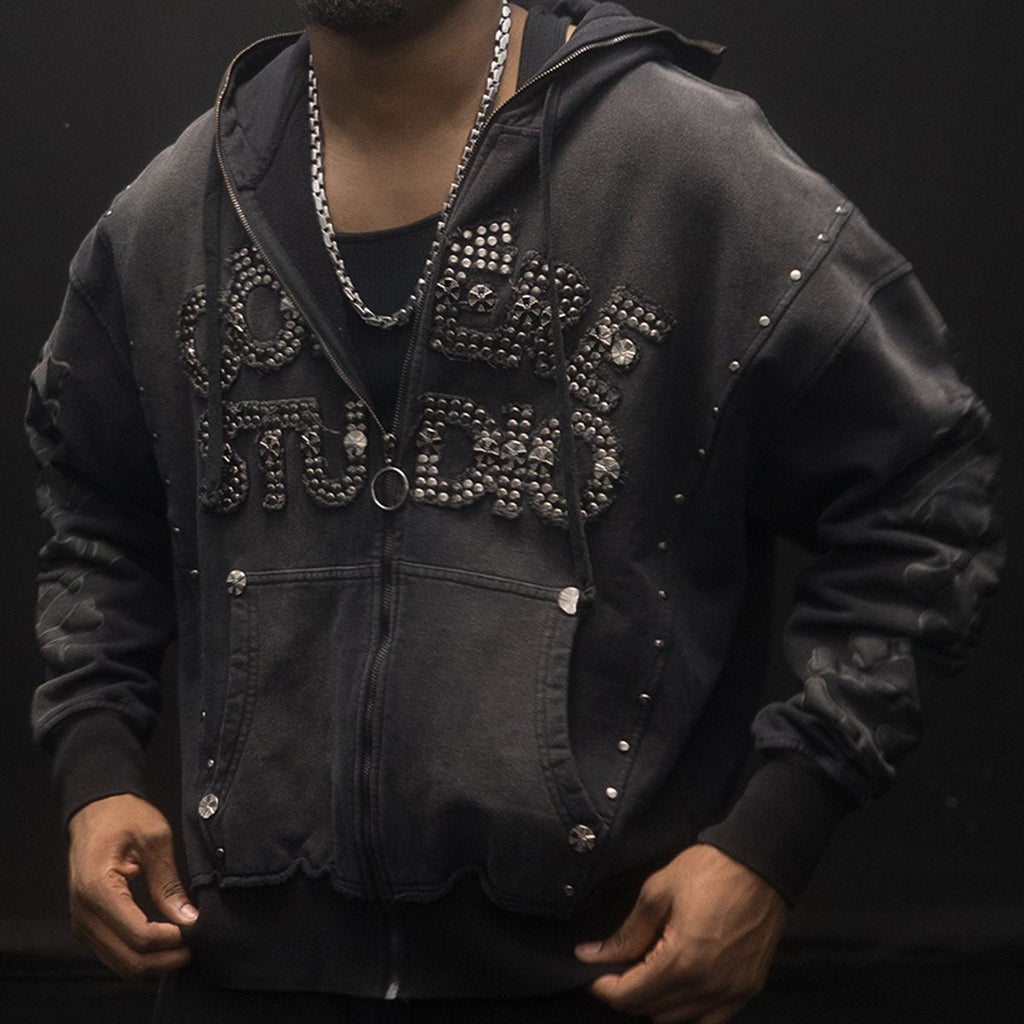 COLERE BONES ZIP UP HOODIE - BLACK – Sammys NYC