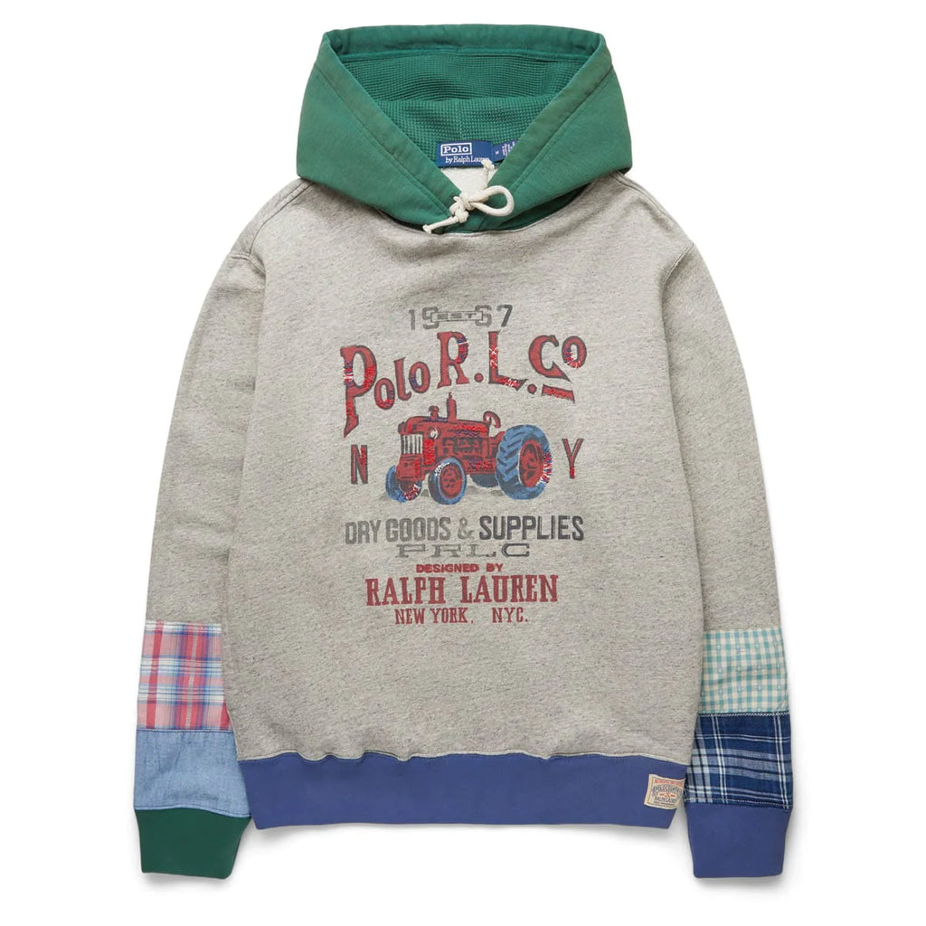 Patchwork Graphic Hoodie - Heather Grey – Sammys NYC